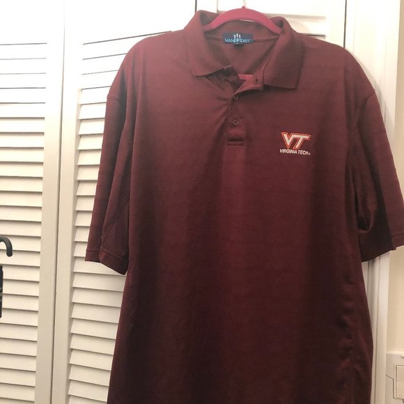 Vantage | Shirts | Vansport Men Virginia Tech Polo Shirt Red | Poshmark